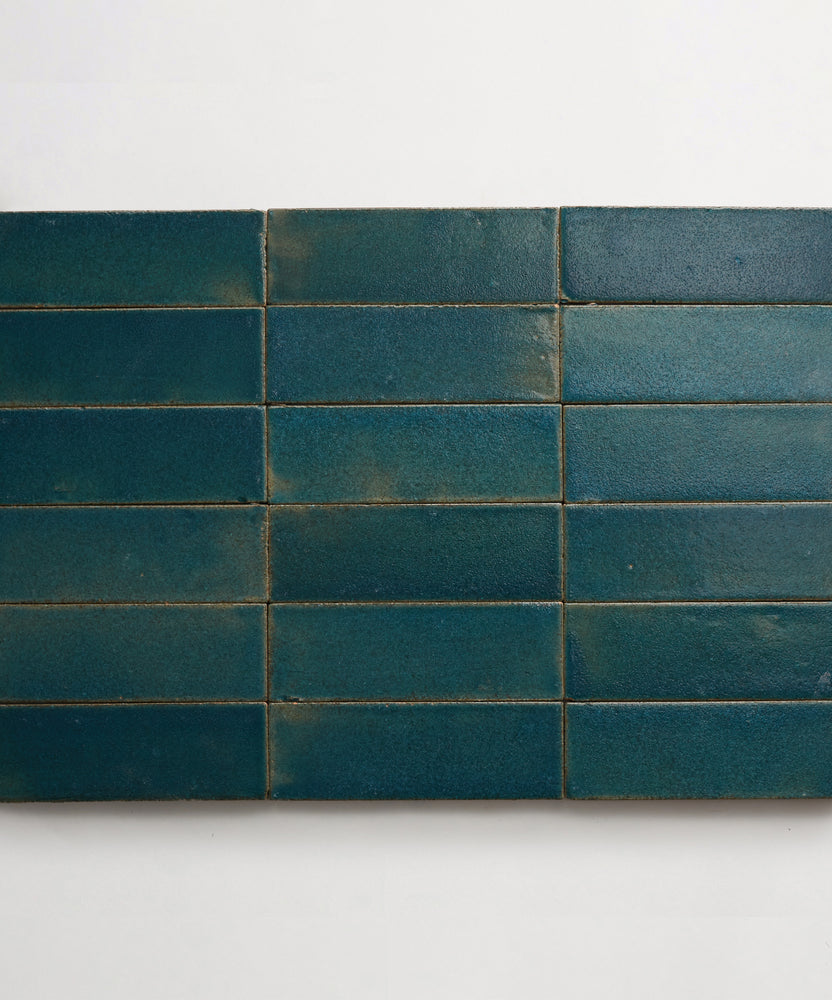 outdoor terracotta tile | blue | 2x6 rectangle | healing water – OUTERclé