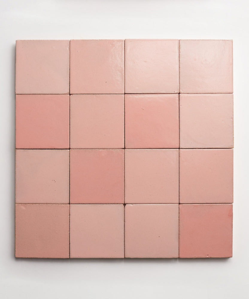 outdoor terracotta tile | pink | 4x4 square | plum blossom – OUTERclé